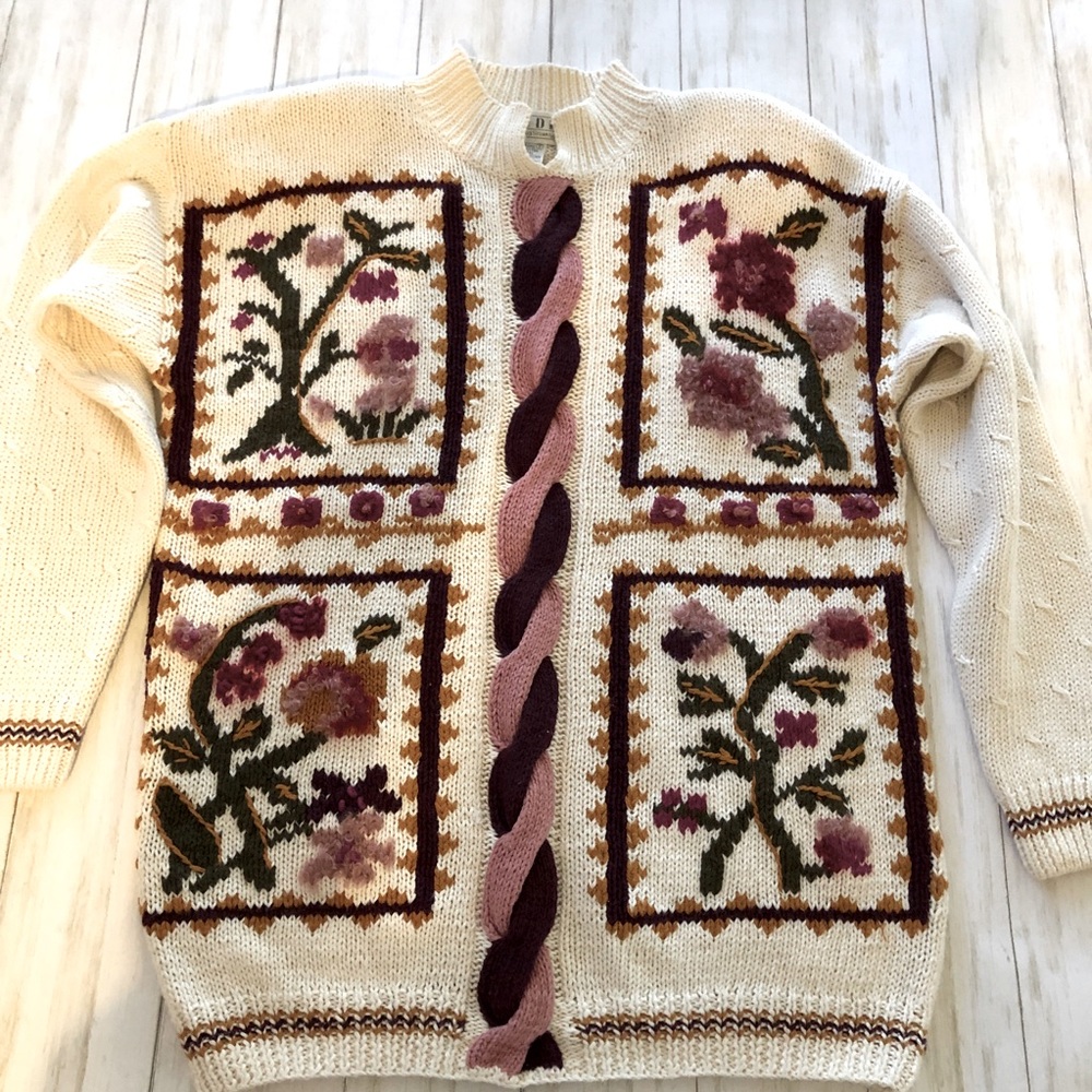 Vintage Studio Michelle Stuart White & Pink Floral Sw… - Gem